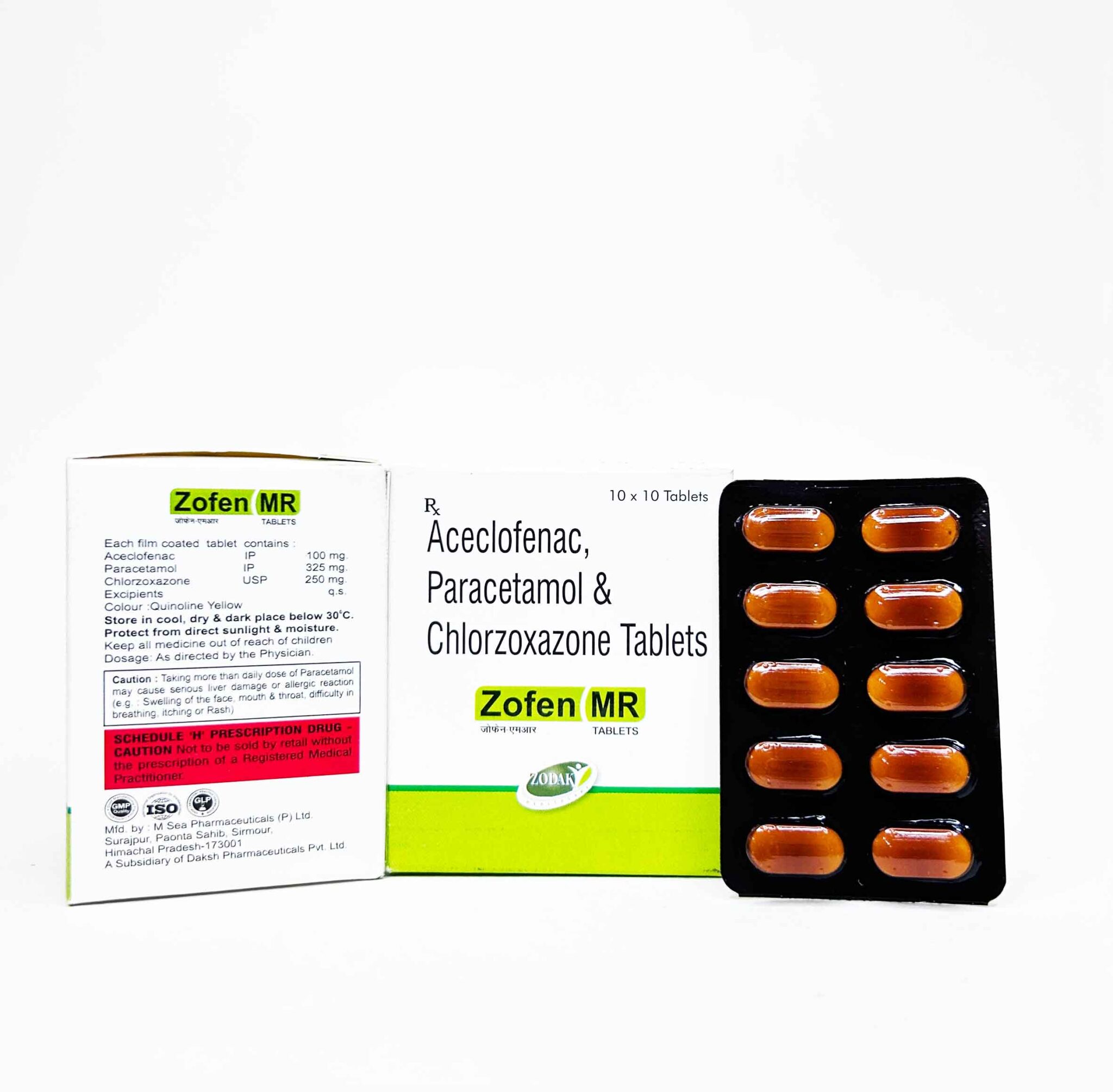 Zofen | Aceclofenac+ Paracetamol+ Chlorzoxazone Tablet