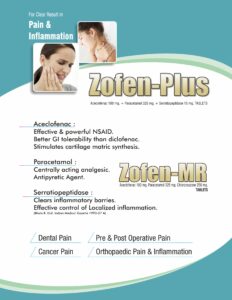 Zofen | Aceclofenac+ Paracetamol+ Chlorzoxazone Tablet