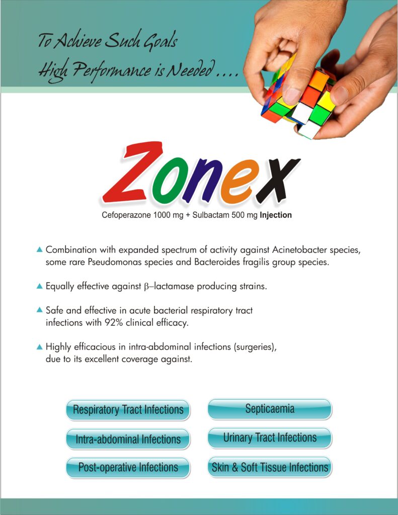Zonex Injection | Cefoperazone + Sulbactum Injections